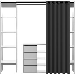 Kleiderschrank TemaHome "TOM" Schränke Gr. B/H/T: 112 cm x 182 cm x 50 cm, grau (weiß, dunkelgrau) ausziehbar auf 185,3 cm