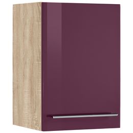 Hängeschrank KOCHSTATION "KS-Eton" Schränke Gr. B/H/T: 50 cm x 57 cm x 34 cm, 1 St., lila (aubergine hochglanz) Breite 50 cm