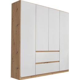 Drehtürenschrank Rauch "Kleiderschrank Schrank Garderobe Garderobenschrank MAINZ" Schränke Gr. B/H/T: 181 cm x 210 cm x 54 cm, 4 St., weiß (eiche artisan, alpinweiß) grifflose Front, Außentüren mit Push-to-Open Funktion MADE IN GERMANY