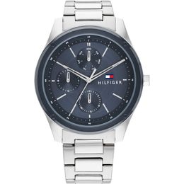 Multifunktionsuhr Tommy Hilfiger "CASUAL, 1710532" Armbanduhren silberfarben Herren Quarzuhr, Armbanduhr, Herrenuhr, Datum, Edelstahlarmband