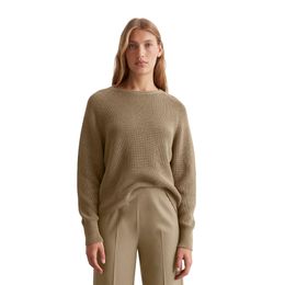 Marc O'Polo Strickpullover MARC O'POLO "aus Heavy-Weight-Organic-Cotton" Gr. L, braun Damen Pullover