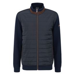 Sweatjacke Bugatti Gr. 4XL, blau (marine) Herren Sweatjacken mit Materialmix