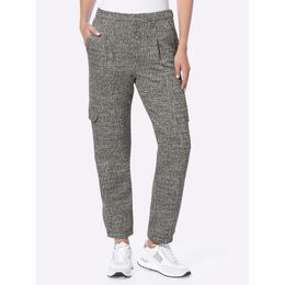 7/8-Hose Heine Gr. 38, Normalgrößen, beige (schwarz, ecru, gemustert) Damen Hosen