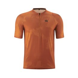 Radtrikot Gonso "VEDELLO", Herren, Gr. L, rot (erdrot), 92% Polyester (Recycelt), 8% Elasthan, Rundhals, Trikots, Herren MTB-Radshirt kurzarm, leichtes Fahrradtrikot, Funktionsshirt