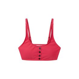 Tom Tailor Damen Bikinitop mit Zierknöpfen, rosa, Uni, Gr. 40