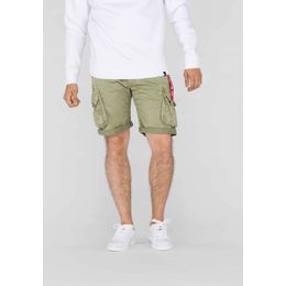 Shorts Alpha Industries "Alpha Industries Men - Shorts Crew Short", Herren, Gr. 30, Normalgrößen, grün (light olive), Shell: 98% Cotton, 2% Elastan, Hosen