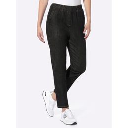 Schlupfjeans Heine Gr. 34, Normalgrößen, schwarz (black denim) Damen Jeans