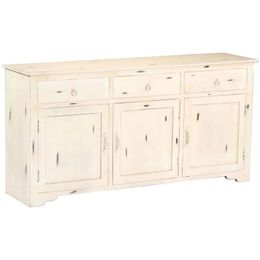 vidaXL - Sideboard Weiß 160x40x80 cm Massivholz Mango