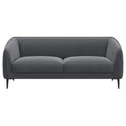 2,5-Sitzer FLEXLUX "Belle Designsofa, Couch, bequem durch Kaltschaum im Sitz" Sofas Gr. B/H/T: 188cm x 74cm x 89cm, Velvet, grau (soft grey) Skandinavisches Design, In hochwertiger Verarbeitung