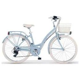 Cityrad MBM "PRIMAVERA" Fahrräder Gr. 43cm, 26 Zoll (66,04cm), blau (babyblau + babyblau) für Damen, Kettenschaltung