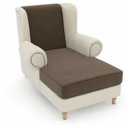 Ohrensessel Max Winzer "Madeleine, Relaxsessel, Designsessel mit hohem Sitzkomfort" Sessel Gr. Samtvelours, Korpus: Samtvelours creme-Füße Buche natur, B/H/T: 100cm x 102cm x 138cm, beige (sahara) Samtvelours Bezug in vielen Farbkombinationen