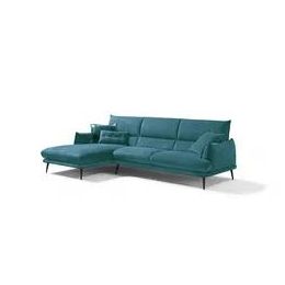 Ecksofa Egoitaliano "FUNNY, hochwertiges und aktuelles Design, bequeme Rückenlehne", grün (blaugrün), B:265cm H:90cm T:225cm, 100% Polyester, Sofas, hochwertiger Sitzkomfort, L-Form