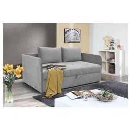 Schlafsofa Alina "Marla" Sofas Gr. B/H/T: 209cm x 73cm x 95cm, Struktur fein XBO, grau (mittelgrau xbo 19) inkl. Stauraum und 2 Rückenkissen