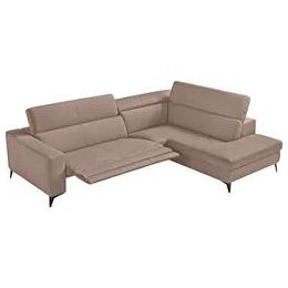 Ecksofa Egoitaliano "Edith, Designsofa mit hohem Sitzkomfort, L-Form" Sofas Gr. B/H/T: 269cm x 96cm x 203cm, Leder BULL, Ottomane rechts, rosa (millenium rose) inkl. elektrischer Relaxfunktion und manuell verstellbaren Kopfteilen