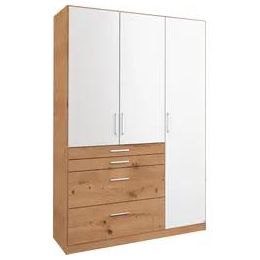 Kleiderschrank Rauch "Harburg Drehtürenschrank Schlafzimmerschrank mit viel Stauraum", weiß (eichefarben artisan, weiß), B:136cm H:197cm T:54cm, Schränke, Bestseller Schrank Garderobe im Schlafzimmer