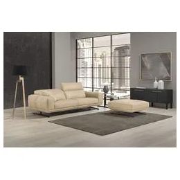 2,5-Sitzer Egoitaliano "Gloria, super bequem und hochwertige Verarbeitung, edles Design" Sofas Gr. B/H/T: 236cm x 96cm x 109cm, Leder BULL, beige (champagner) beidseitig verstellbare Rückenelemente, mit Metallfüßen