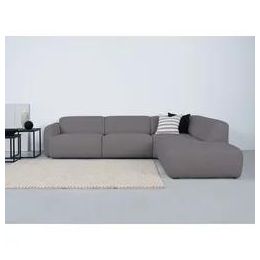 Ecksofa Andas "Myrland" Sofas Gr. B/H/T: 241cm x 72cm x 231cm, Chenille, Ottomane rechts, grau (gray) Breite 241 cm, Chenille, Easy Clean Stoff, mit Kaltschaum