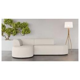 Ecksofa Andas "Ecksofa Tvinne mit Ottomane links oder rechts bestellbar" Sofas Gr. B/H/T: 260cm x 73cm x 170cm, Struktur, Ottomane links, beige (creme) L-Form, mit Wellenunterfederung, BxTxH 260x170x73 cm