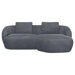 Wohnlandschaft FLEXLUX "Torino, rund, L-Form, Sofa-Ecke mit Recamiere, Longchair-Sofa" Sofas Gr. B/H/T: 217cm x 85cm x 146cm, Boucle, Chaiselongue rechts, grau (soft grey) Modernes, organisches Sofa-Design, Kaltschaum, Wellenunterfederung