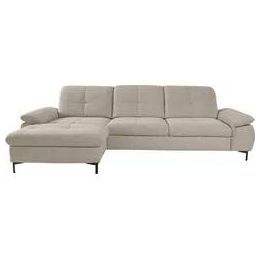 Ecksofa Alina "Melina" Sofas Gr. B/H/T: 300cm x 100cm x 203cm, Struktur TTA, Recamiere links, ohne Bettfunktion, beige (beige tta 2) In 2 Breiten, Wahlweise mit und ohne Bettfunktion