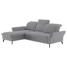 Sit & More Ecksofa SIT & MORE "Leandro L-Form" Sofas Gr. B/H/T: 267cm x 88cm x 200cm, Luxus-Microfaser Euphoria, Recamiere links, mit Sitztiefenverstellung-mit Kopfteilverstellung-mit Armlehnfunktion-mit Bettfunktion-mit Bettkasten, grau Wahlweise mit Bett-, Kopfteil - und Armlehnfunktion, sowie Bettkasten