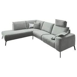 Ecksofa Inosign "Bellini L-Form" Sofas Gr. B/H/T: 263cm x 85cm x 90cm, Luxus-Microfaser weich, Recamiere links, grau (hellgrau) incl. motorischer Relaxfunktio, wahlweise Easy Care-Bezug