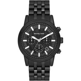 Chronograph Michael Kors "HUTTON, MK9089" Armbanduhren schwarz Damen Quarzuhr, Armbanduhr, Herrenuhr, Damenuhr, Edelstahlarmband