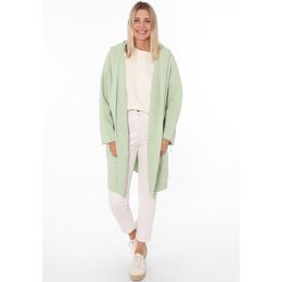 Strickjacke Zwillingsherz, Damen, grün (mint), Strick, Obermaterial: 60% Polyacryl, 20% Polyester, 15% Wolle, 5% Alpaka, unifarben, modisch, bequem ca. Mitte Oberschenkel, V-Ausschnitt, Langarm, Strickjacken, weicher Griff, lockerer fit, mit Wolle und Alpaka