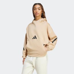 Kapuzensweatshirt adidas Sportswear "W Z.N.E. OH HD" Gr. S, beige (magic beige) Damen Sweatshirts