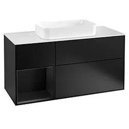 Villeroy & Boch Villeroy und Boch Finion Waschtischunterschrank F291PDPD 120cm, Abdeckplatte white matt, Regal links Black matt lacquer, Black matt lacquer