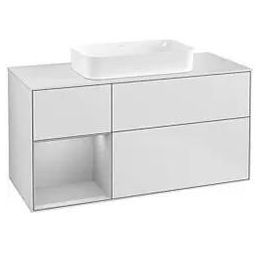 Villeroy & Boch Villeroy und Boch Finion Waschtischunterschrank G291GJMT 120cm, Abdeckplatte white matt, Emotion, Regal links Light grey matt, White matt lacquer