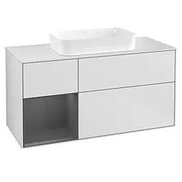 Villeroy & Boch Villeroy und Boch Finion Waschtischunterschrank G291GKMT 120cm, Abdeckplatte white matt, Emotion, Regal links Anthracite matt, White matt lacquer