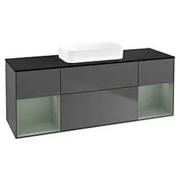 Villeroy & Boch Villeroy und Boch Finion Waschtischunterschrank F742GMGK 160x60,3x50,1cm, Regale Olive matt lacquer, Anthracite matt