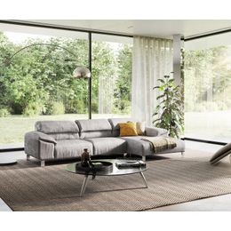 Es brand Ecksofa Selenya 305x170 Struktur Steingrau Relaxfunktion Longchair rechts by ES brand, Ecksofas