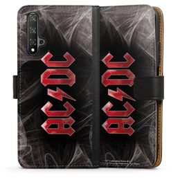 DeinDesign Handyhülle ACDC Logo Fanartikel ACDC White Dust, Huawei Nova 5T Hülle Handy Flip Case Wallet Cover Handytasche Leder, schwarz