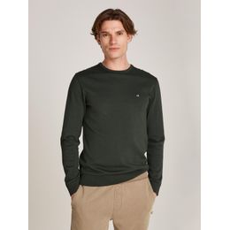 Rundhalspullover Calvin Klein "COTTON SILK BLEND CN SWEATER" Gr. L, grün (midnight forest) Herren Pullover mit Logoprägung