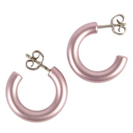 DeMarie Damen Paar Creolen "eloxiertes Aluminium rosafarben", rosa, Metall, Ohrringe