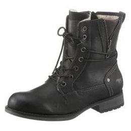 Winterboots Mustang SHOES Gr. 44, schwarz (schwarz-used) Damen Schuhe Blockabsatz, Winterstiefelette, Schnürboots mit Nieten besetzt Bestseller