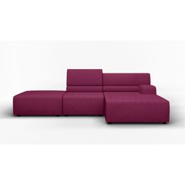 Ecksofa Egoitaliano, B:287cm H:80cm T:98cm, pink, 100% Polyester. Wasserabweisende Mikrofaser., Wohnzimmer, Sofas, "Babouche, Designsofa mit