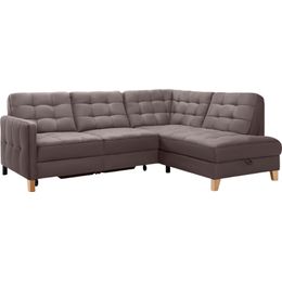 Ecksofa, B:228cm H:84cm T:174cm, braun, exxpo - SOFA FASHION, Wohnzimmer, Sofas, "Elio, kompakt und komfortabel, bequem, zeitloses Design, L-Form",
