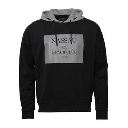 NASSAU BEACH Herren Kapuzenpullover "NB231051", schwarz, Gr. S, 100% Baumwolle, Pullover