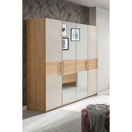 Dreht&uuml;renschrank Wiemann, B:197,3cm H:217cm T:58cm, braun, Floatglas, Holz teilmassiv, Kristallglas, Schr&auml;nke, "Kiruna", mit Champagnerglas und