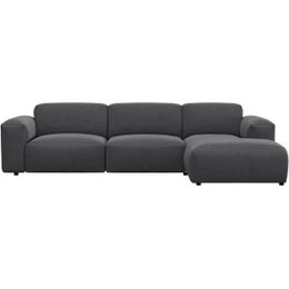 Ecksofa FLEXLUX, B:284cm H:73cm T:171cm, grau, 100% Polyester, Wohnzimmer, Sofas, "Lucera bequem und komfortabel durch hochwertigen Sitzaufbau,