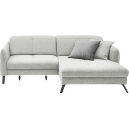 Ecksofa, B:259cm H:84cm T:167cm, silber, SET ONE BY Musterring, 100% Polyester, Wohnzimmer, Sofas, "SO 4400 V", wahlweise mit motorischer