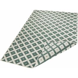 Teppich NORTHRUGS "Nizza" Teppiche Gr. B/L: 200 cm x 290 cm, 5 mm, 1 St., grün (grün, creme) In-& Outdoor, Wetterfest, Balkon, Garten, Wohnzimmer, Wasserfest