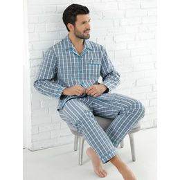 King´S Club Schlafanzug KINGS CLUB Gr. 60/62, blau (blau, kariert) Herren Homewear-Sets