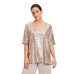 Shirtbluse Vera Mont "Vera Mont Blusenshirt mit Pailletten" Gr. 38, rosa (aura rosè) Damen Blusen