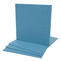 4er-Set Akustikwandpaneel MCW-L52, Wandpaneele Akustikplatten, schalld&auml;mmend 1qm Fl&auml;che 50x50cm ~ blau