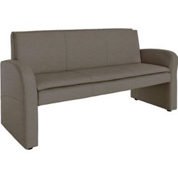 Hockerbank exxpo - SOFA FASHION "Cortado, 3-Sitzer mit hohem Sitzkomfort" Hocker Gr. B/H/T: 182 cm x 89 cm x 67 cm, grau (delphin) Polsterbank Hocker hohe Bodenfreiheit, schöne Detailverarbeitung, wahlweise Lederbezug