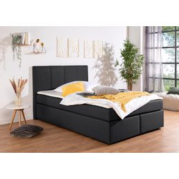 Boxbett Inosign "Fidan", grau (anthrazit), B:154cm L:210cm, Komplettbetten, Boxspringbett, wahlweise mit Bettkasten, in H2, H3 & H4 erhältilich
